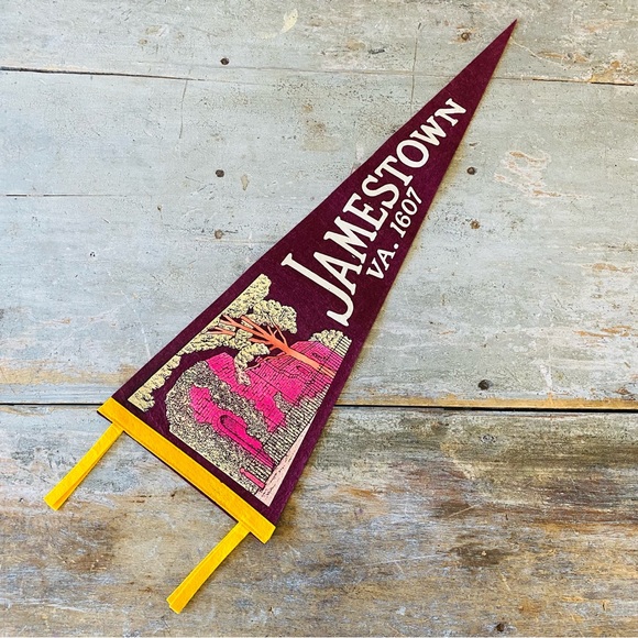 Vintage | Accents | Vintage Jamestown Va Maroon Felt Pennant | Poshmark